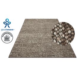 Wollteppich OTTO HOME "Wolly, Wolle" Gr. 1, braun, B:60cm H:14mm L:90cm, Wolle, Teppiche, handgewebt, Handweb Teppiche, Wohnzimmer, Schlafzimmer, Esszimmer