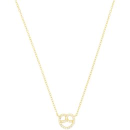 Kette mit Anh&auml;nger Amor "Breze, Trachtenschmuck, Volksfest", gold (gelbgoldfarben, kristallwei&szlig;), Halsketten, Damen, Silber 925 (Sterlingsilber), L: 45, mit Zirkonia (synth.)