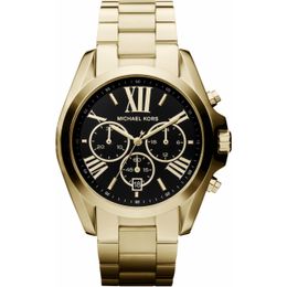 Chronograph Michael Kors "BRADSHAW", gold (goldfarben, schwarz), Armbanduhren, Damen, Chronograph, Quarzuhr, Armbanduhr, Damenuhr, Herrenuhr, Edelstahlarmband