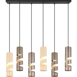 Trio LEUCHTEN Pendelleuchte "STREAM, H&auml;ngelampe mit Metallschirm, exkl GU10 max 10W", mehrfarbig, schwarz, 6, &Oslash; 7,5cm H: 150cm, 1 Stk., Leuchten, H&ouml;he einstellbar max 150 cm, Moderne H&auml;ngeleuchte Wohnzimmer B&uuml;ro, Pendelleuchte