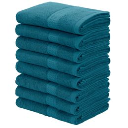 Handt&uuml;cher OTTO HOME "Juna, als Set und Serie erh&auml;ltlich, 8 Handt&uuml;cher, 50x100cm", blau (aqua), B:50cm L:100cm, Walkfrottier, Baumwolle, Handt&uuml;cher, 8-tlg. Handtuch-Set, 100% Baumwolle, mit Bord&uuml;re, Uni-Farben, weich