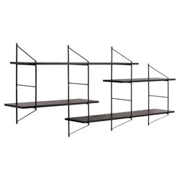 Wandregal ACTONA GROUP "Belfast Wandboard, H&auml;ngeregal, Schweberegal", schwarz, B:191cm H:79cm T:25,5cm, Holzwerkstoff, Metall, Regale, Wandregal, pulverbeschichtetem Metallgestell, asymmetrischen Details, B: 191 cm