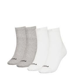 Socken Puma "Puma WOMEN HEART LOGO SHORT CREW 4P ECOM", Damen, Gr. 39-42, schwarz-wei&szlig; (wei&szlig;, schwarz), Baumwollmischung, normal, Socken Socken, mit buntem Schaftdetail