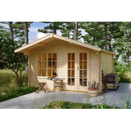 Skan Holz Gartenhaus SKANHOLZ "Stavanger 2", beige (natur), Fu&szlig;boden im Gartenhaus, Holzwerkstoff, Gartenh&auml;user, Gartenhaus