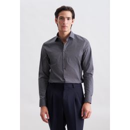 Businesshemd Seidensticker "Schwarze Rose", Herren, Gr. L (41), normale &Auml;rmell&auml;ngen, braun, 100% Baumwolle, bedruckt, tailored fit, 2-Knopf-Manschette, Hemden, Shaped 1/1 Kentkragen Druck
