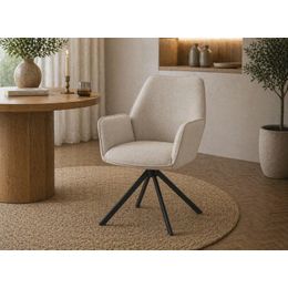 Esszimmerstuhl ACTONA GROUP "Glenda 2er-Set, 360 drehbar, mit Armlehnen, in mehreren Farben", beige, B:61cm H:88,5cm T:63cm, 100% Polyester, St&uuml;hle, Esszimmerstuhl, Bequem, gepolstert & mit Armlehne f&uuml;r hohen Sitzkomfort