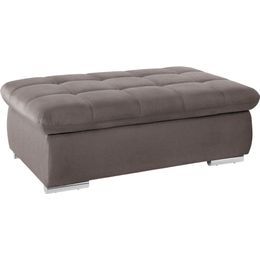 Hocker DOMO collection "MONA 135x79 cm, praktisch und komfortabel", grau (stone), B:135cm H:44cm T:79cm, Struktur fein 100% Polyester;Chenilleoptik 100% Polyester;SOFTLUX/Struktur fein 100% Polyester, Hocker, Hocker, mit Stauraumfach