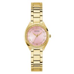 Quarzuhr Guess "Guess-CHARLOTTE", goldfarben, Armbanduhren, Damen, Quarzuhr, Armbanduhr, Damenuhr, Edelstahlarmband, analog