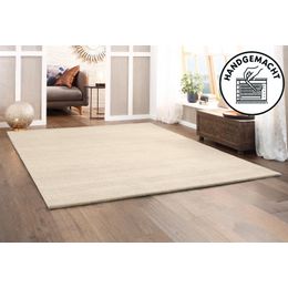 Wollteppich Theko "Janne, Berber Teppich, Wolle, meliert, handgearbeitet" Gr. 6, beige (natur), B:200cm H:20mm L:290cm, Wolle, Teppiche, handgetuftet, Wohnzimmer, Schlafzimmer, Esszimmer