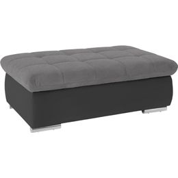 Hocker DOMO collection "MONA 135x79 cm, praktisch und komfortabel", schwarz (schwarz, grau), B:135cm H:44cm T:79cm, Struktur fein 100% Polyester;Chenilleoptik 100% Polyester;SOFTLUX/Struktur fein 100% Polyester, Hocker, Hocker, mit Stauraumfach
