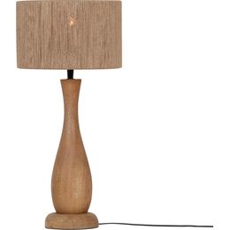 Trio LEUCHTEN Tischleuchte "TOBA, Massivholz Tischleuchte naturbelassen, mit Jute Lampenschirm", natur, 1, &Oslash; 24,5cm H: 54cm, 1 Stk., Leuchten, exkl 1x E27 max 10W, H&ouml;he 54 cm &Oslash; 24,5 cm, Schirm F&auml;den aus Jute Stoff, Tischleuchte