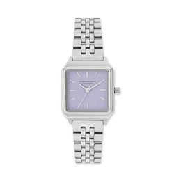 Quarzuhr Copenhagen Studios "Vintage Square Watch", silberfarben, fliederfarben, Armbanduhren, Damen, Quarzuhr, Armbanduhr, Damenuhr, Edelstahlarmband, analog