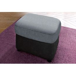 Hocker DOMO collection "FLORES 60x60 cm, hochwertig", grau (dunkelgrau), B:60cm H:42cm T:60cm, NaturLEDER (echtes Rindsleder) in Sitz und R&uuml;cken. Korpus in passendem Kunstleder SOFTLUX bezogen;Microfaser PRIMABELLE (100% Polyester) / Struktur ( 100% Polyester );NaturLEDER: Bitte beachten Sie, dass Lederbez&uuml;ge mehr N&auml;hte aufweisen als Stoffbez&uuml;ge.;Kunstleder SOFTLUX / Struktur ( 90% Polyester, 10% 