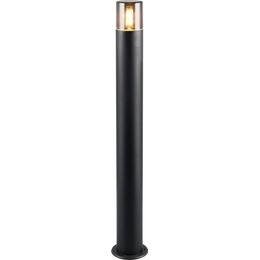 Au&szlig;en-Stehlampe Trio LEUCHTEN "HOOSIC, Outdoor Wegeleuchte &Oslash; 12cm, exkl 1x E27 max 28W", schwarz matt, rauchgrau, H:80cm &Oslash;:12cm, Leuchten, Garten Stehleuchte IP44 mit get&ouml;ntem Lampenschirm (rauchfarbig)