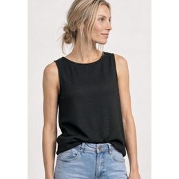 Mesh-Top Street One, Damen, Gr. 38, schwarz (deep bound gr&uuml;n), Stoff, Obermaterial: 100% Polyester. Futter: 95% Viskose, 5% Elasthan, unifarben, comfort fit normal, U-Boot-Ausschnitt, normaler Saum, Tops, mit U-Boot-Ausschnitt