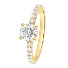 Diamantring ONE ELEMENT "Ring aus 585 Gold" Gr. 52, gold, Fingerringe, Damen, 52, 1,1 mit Brillanten, Diamantring, mit 17 Lab Grown Diamanten / Labordiamanten 1,1 ct