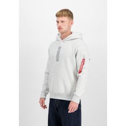 Hoodie Alpha Industries "Alpha Puff Print Hoodie", Herren, Gr. L, pastel grau melange, Obermaterial: 80% Baumwolle, 20% Polyester, regular fit, Sweatshirts Hoodie
