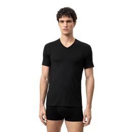 V-Shirt Mey "Hybrid", Herren, Gr. XXL, schwarz, Jersey, Obermaterial: 57% Baumwolle, 38% Polyester, 5% Elasthan, k&ouml;rpernah h&uuml;ftlang, V-Ausschnitt, Shirts, Geruchshemmend, Atmungsaktiv, Anti-Schwei&szlig;fleck
