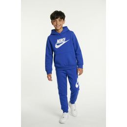 Jogginganzug Nike Sportswear "NKN CLUB FLEECE SET", Jungen, Gr. 98 (3), blau (game royal), Sweatware, Obermaterial: 60% Baumwolle, 40% Polyester, Sportanz&uuml;ge Jogginganzug, mit Kapuze, mit elastischem Bund und gerippten B&uuml;ndchen