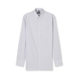 Businesshemd OLYMP "OLYMP Luxor, modern fit, Button-down", Herren, Gr. 39, Normaler Arm, wei&szlig; (nougat), 100% Baumwolle, Hemden