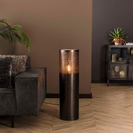 hofstein Cylinder Stehleuchte Nickel-Matt, Schwarz, 1-flammig