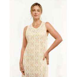 Jerseykleid LIBERT&Eacute; ESSENTIEL "Libert&eacute; Essentiel Dress ANN", Damen, Gr. L, Normalgr&ouml;&szlig;en, creme, Obermaterial: 60% Baumwolle, 40% Polyamid, Kleider Jerseykleid