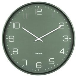 Karlsson Wanduhr Lofty, Gr&uuml;n, Metall, 40x40x4.5 cm, Dekoration, Uhren, Wanduhren
