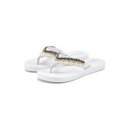Lascana Badezehentrenner 'Sandale, Badeschuh, Pantolette, Badelatsche, Flip Flop, Sommerschuh,' wei&szlig; Gr. 37 f&uuml;r Damen. Mit Schmuckelemente