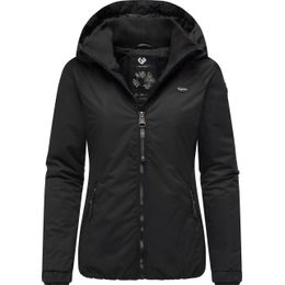 Winterjacke Ragwear "Dizzie Winter", Damen, Gr. XL (42), schwarz, Au&szlig;enmaterial: 100% Polyester. Innenfutter: 100% Polyester. Wattierung: 100% Polyester, figurbetont h&uuml;ftbedeckend, &Auml;rmel ohne &Auml;rmelschlitz Rippstrickb&uuml;ndchen mit innenliegendem Gummizug, Jacken Winterjacke, wasserdichte Outdoorjacke mit Kapuze f&uuml;r den Winter