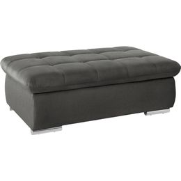 Hocker DOMO collection "MONA 135x79 cm, praktisch und komfortabel", grau (steel), B:135cm H:44cm T:79cm, Struktur fein 100% Polyester;Chenilleoptik 100% Polyester;SOFTLUX/Struktur fein 100% Polyester, Hocker, Hocker, mit Stauraumfach