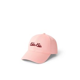 Baseball Cap Calvin Klein Jeans "6 PANEL SSNL GRAPHIC CAP", Damen, orange (powder orange), Web, Baumwolle, unifarben, Caps, Mit festem Schirm
