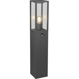 Au&szlig;en-Stehlampe Trio LEUCHTEN "GARONNE, Outdoor Wegeleuchte mit Bewegungsmelder IP44, 80cm hoch", anthrazit, transparent, B:14cm H:80cm T:15,5cm, Leuchten, exkl 1x E27 max 60W, Stehleuchte f&uuml;r Garten & Terrasse aus Metall