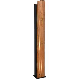 Trio LEUCHTEN Stehlampe "KARUNI, Stehleuchte aus Metall + Holz naturbelassen, indirektes Licht", braun (natur), 3, H: 121cm, 1 Stk., Leuchten, exkl 3x E27 max 10W, H&ouml;he 121 cm Holz Stehleuchte Wohnzimmer, Stehlampe