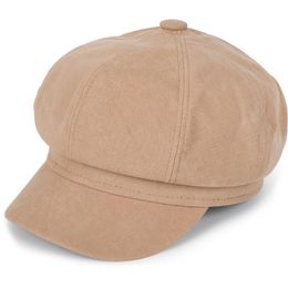 Ballonm&uuml;tze styleBREAKER "Weiche Ballonm&uuml;tze Einfarbig", Damen, braun (hellbraun), Obermaterial: 100% Polyester PES., Modisch, M&uuml;tzen