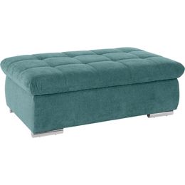 Hocker DOMO collection "MONA 135x79 cm, praktisch und komfortabel", blau (petrol), B:135cm H:44cm T:79cm, Struktur fein 100% Polyester;Chenilleoptik 100% Polyester;SOFTLUX/Struktur fein 100% Polyester, Hocker, Hocker, mit Stauraumfach