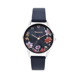 Quarzuhr Tamaris, dunkelblau, Armbanduhren, Damen, Quarzuhr, Armbanduhr, Damenuhr, Silikonarmband, analog