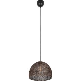 Trio LEUCHTEN Pendelleuchte "KAMARA, Vintage H&auml;ngelampe &Oslash; 36cm H&ouml;he bis 150 cm", antik messing, schwarz, 1, &Oslash; 36cm H: 150cm, 1 Stk., Leuchten, Lampenschirm aus Metall-Geflecht, exkl 1x E27 max 10W, Pendelleuchte