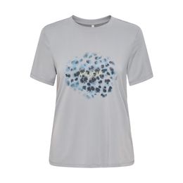 Kurzarmshirt Only "ONLFREE LIFE MODAL S/S ATELIER TOP JRS", Damen, Gr. XS (34), grau (ultimate grau print:temtation eclectic), Jersey, Obermaterial: 70% Modal, 30% Polyester, bedruckt, regular fit normal, Rundhals, Shirts, Materialmix, Rundhals