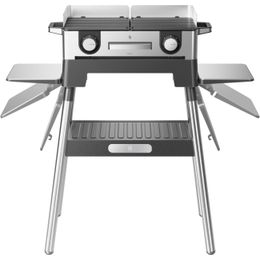 Standgrill WMF "Lono Master, inkl. Standfu&szlig;", edelstahl, B:43,8cm H:86cm T:92,7cm, Kontaktgrill_Standgrill_Tischgrill_Teppanyakigrill, antihaftbeschichtete Aluminium-Gussplatten, Outdoor geeignet