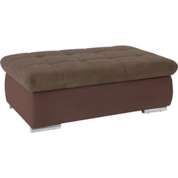 Hocker DOMO collection "MONA 135x79 cm, praktisch und komfortabel", braun (dunkelbraun, braun), B:135cm H:44cm T:79cm, Struktur fein 100% Polyester;Chenilleoptik 100% Polyester;SOFTLUX/Struktur fein 100% Polyester, Hocker, Hocker, mit Stauraumfach