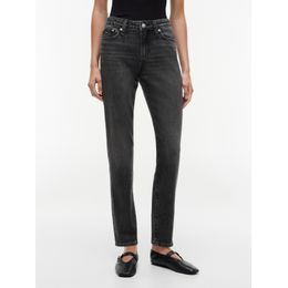 Slim-fit-Jeans Tommy Jeans "LCY MR SLIM RWB CJ6115", Damen, Gr. 27, L&auml;nge 32, denim schwarz, Denim/Jeans, Obermaterial: 99% Baumwolle, 1% Elasthan, unifarben, slim fit lang, Jeans Slim-fit-Jeans, Baumwoll-Denim