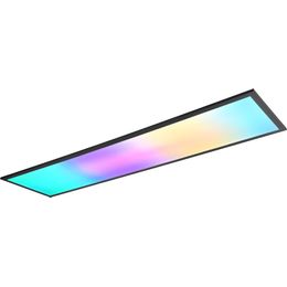 REALITY LEUCHTEN LED Panel "BETA, LED Deckenleuchte, CCT 2700-6500K Fernbedienung", schwarz matt, 1, H: 5,5cm, 1 Stk., Leuchten, RGB Multicolor Farbwechsel dimmbar Memoryfunktion