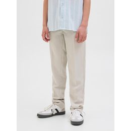 Jack & Jones Chinos JACK & JONES JUNIOR "JPSTKARL SKYE JOGGER JNR", M&auml;dchen, Gr. 146, N-Gr, silber lining, Web, Obermaterial: 64% Lyocell, 30% Viskose, 6% Polyester, unifarben, loose fit lang, Hosen, Materialmix, loose fit