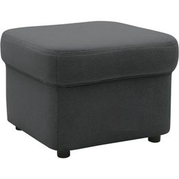 Hocker DOMO collection "FLORES 60x60 cm, hochwertig", grau (dunkelgrau), B:60cm H:42cm T:60cm, 100% Polyester, Hocker, Hocker