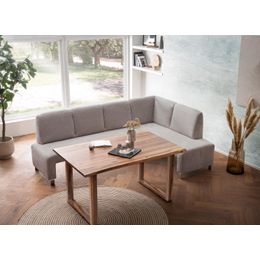 Eckbank exxpo - SOFA FASHION "Intenso, viele Bezugsstoffe Cord, Struktur 243/158 cm (B/T)", braun (cappuccino), B:243cm H:91cm T:158cm, NaturLeder;Strukturstoff (Zusammensetzung: Polyester 100%);Luxus-Microfaser (Zusammensetzung: Aufgeflockte 100% Polyester Schicht mit Pr&auml;gung);Cord (Zusammensetzung: Polyester 100%), Sitzb&auml;nke, Eckbank, hohe Bodenfreiheit, frei im Raum stellbar, hoher Sitzkomfort