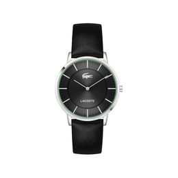 Quarzuhr Lacoste "CROCORIGIN", schwarz, Armbanduhren, Herren, Quarzuhr, Armbanduhr, Herrenuhr, Lederarmband, analog, Glassteine