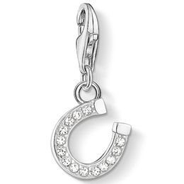 Charm-Einh&auml;nger Thomas Sabo "Hufeisen", bunt (silberfarben, wei&szlig;, wei&szlig;), Charms, Damen, Silber 925 (recycelt), mit Zirkonia (synth.)