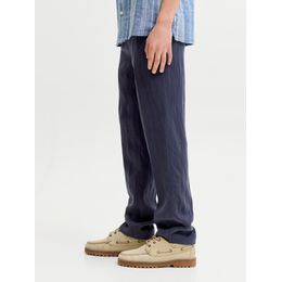 Jack & Jones Chinos JACK & JONES JUNIOR "JPSTKARL SKYE JOGGER JNR", M&auml;dchen, Gr. 128, N-Gr, night sky, Web, Obermaterial: 64% Lyocell, 30% Viskose, 6% Polyester, unifarben, loose fit lang, Hosen, Materialmix, loose fit