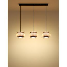 Globo LIGHTING H&auml;ngeleuchte "BAMBORA", schwarz matt, 1, &Oslash; 22cm H: 120cm, 1 Stk., Leuchten, Schwarz Bambus H&auml;ngeleuchte linear LED CCT 920mm, H&auml;ngeleuchte