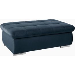 Hocker DOMO collection "MONA 135x79 cm, praktisch und komfortabel", blau (dunkelblau), B:135cm H:44cm T:79cm, Struktur fein 100% Polyester;Chenilleoptik 100% Polyester;SOFTLUX/Struktur fein 100% Polyester, Hocker, Hocker, mit Stauraumfach